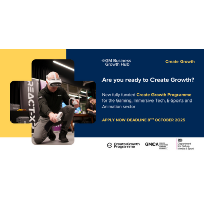 New fully funded create growth programme – gaming, immersive tech, e-sports and animation sector ...