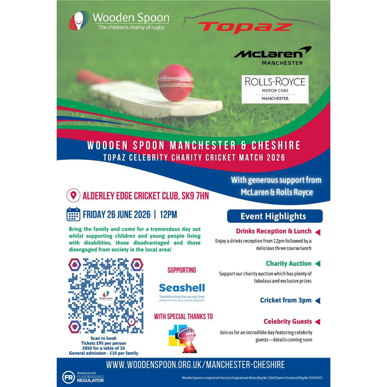 Wooden Spoon Manchester & Cheshire Support Seashell with Celebrity ...